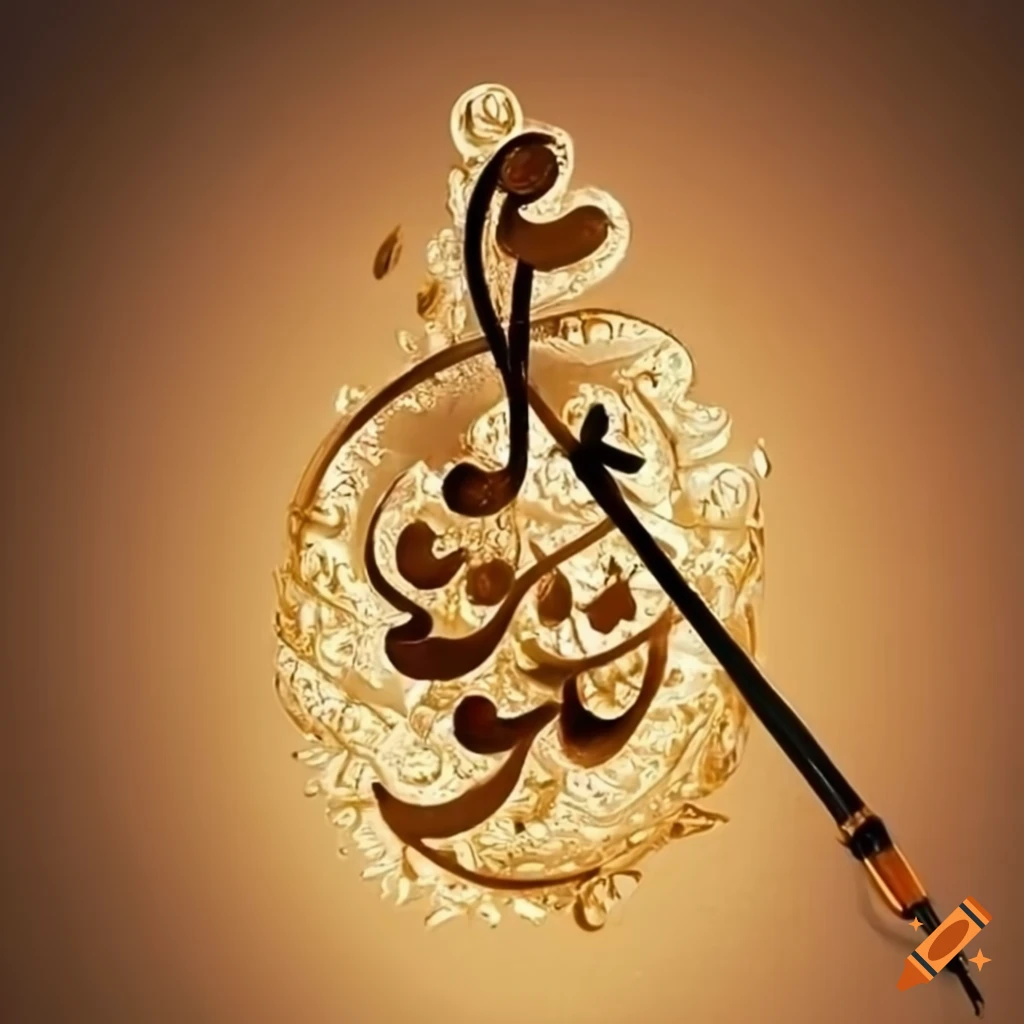 Elegant gold calligraphy writing the date on Craiyon