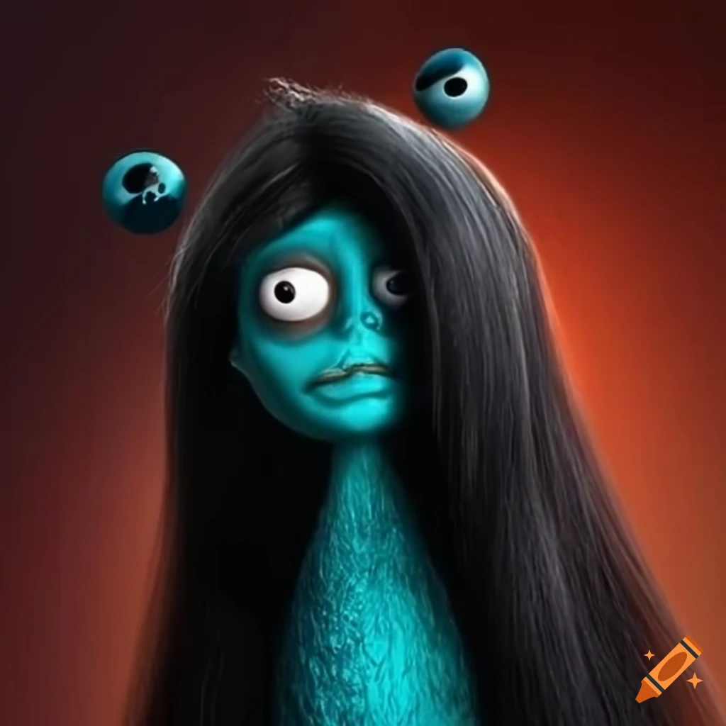 Illustration d'un monstre à la peau pâle et aux yeux rouges on Craiyon