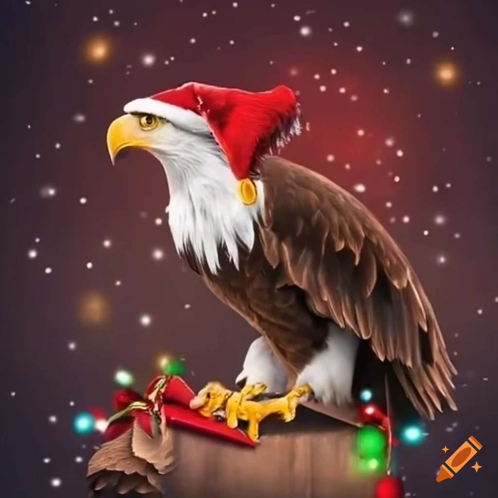Eagle with a christmas theme