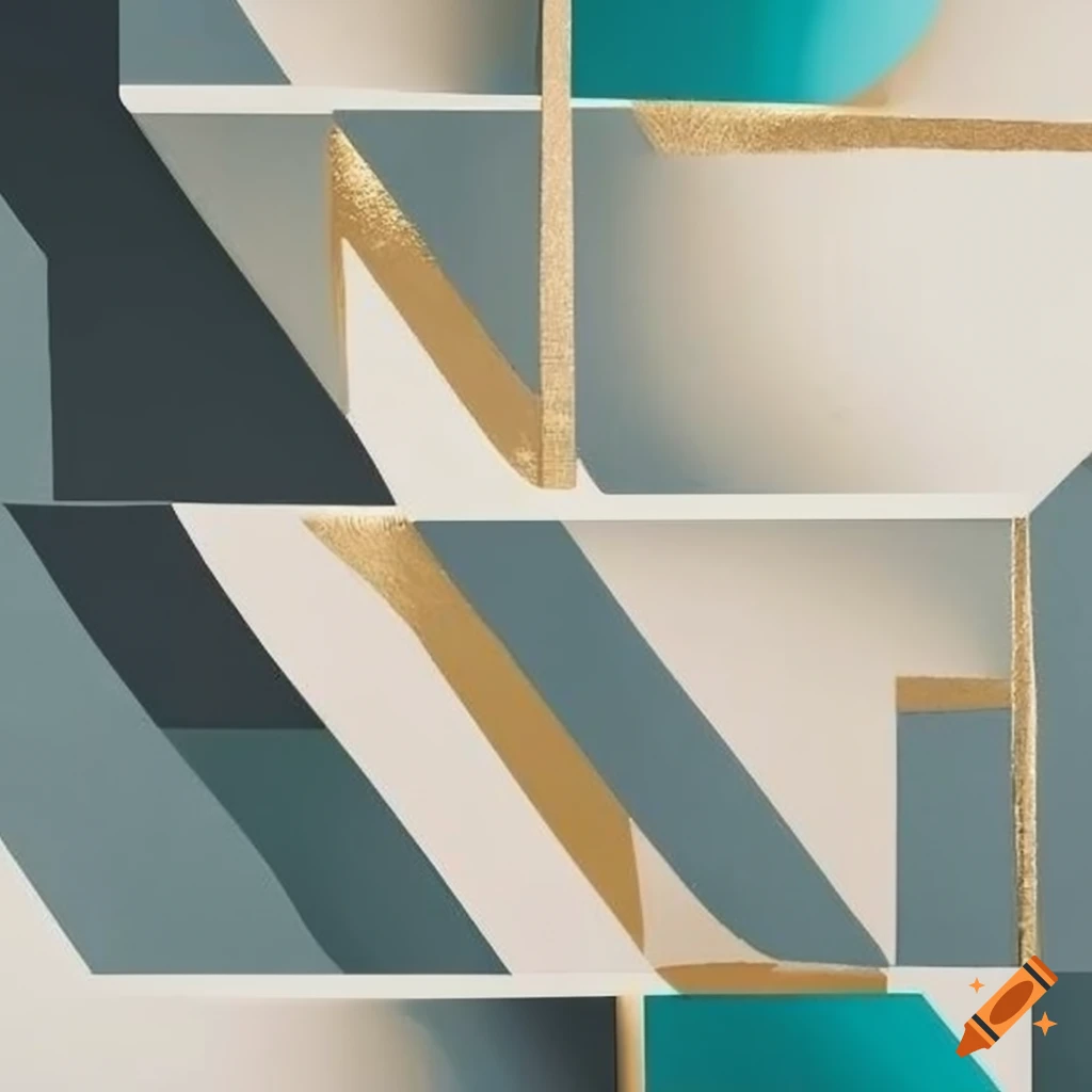 Cubist artwork with geometric shapes and color palette