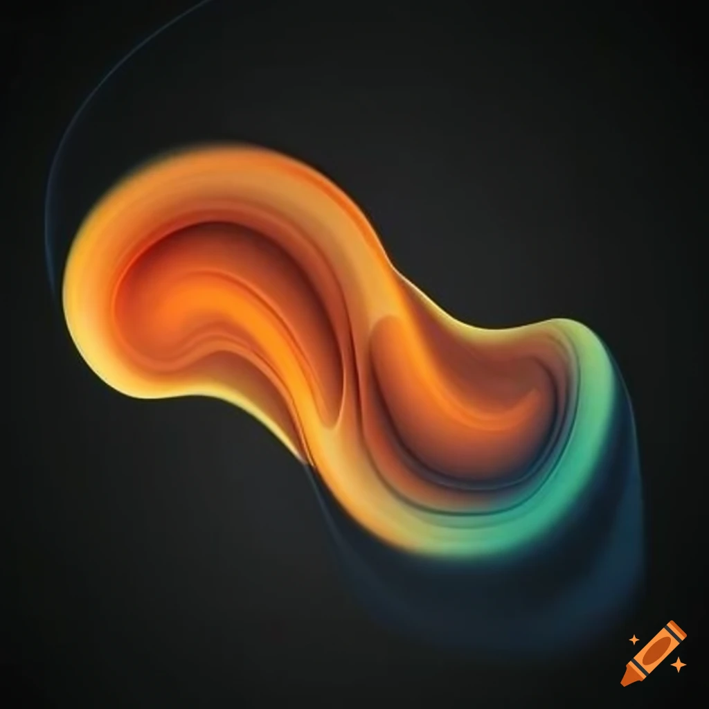 Abstract art with flowing orange colors