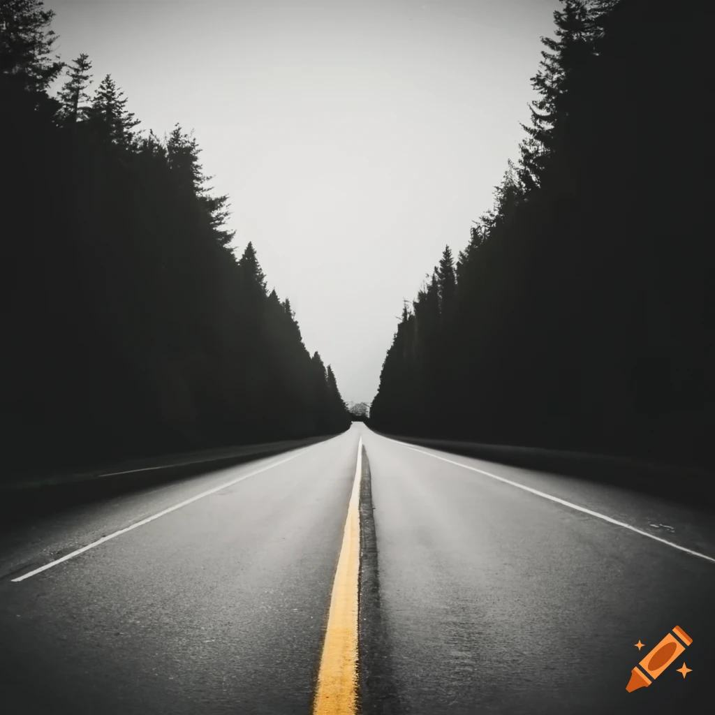 A road stretching into the distance on Craiyon