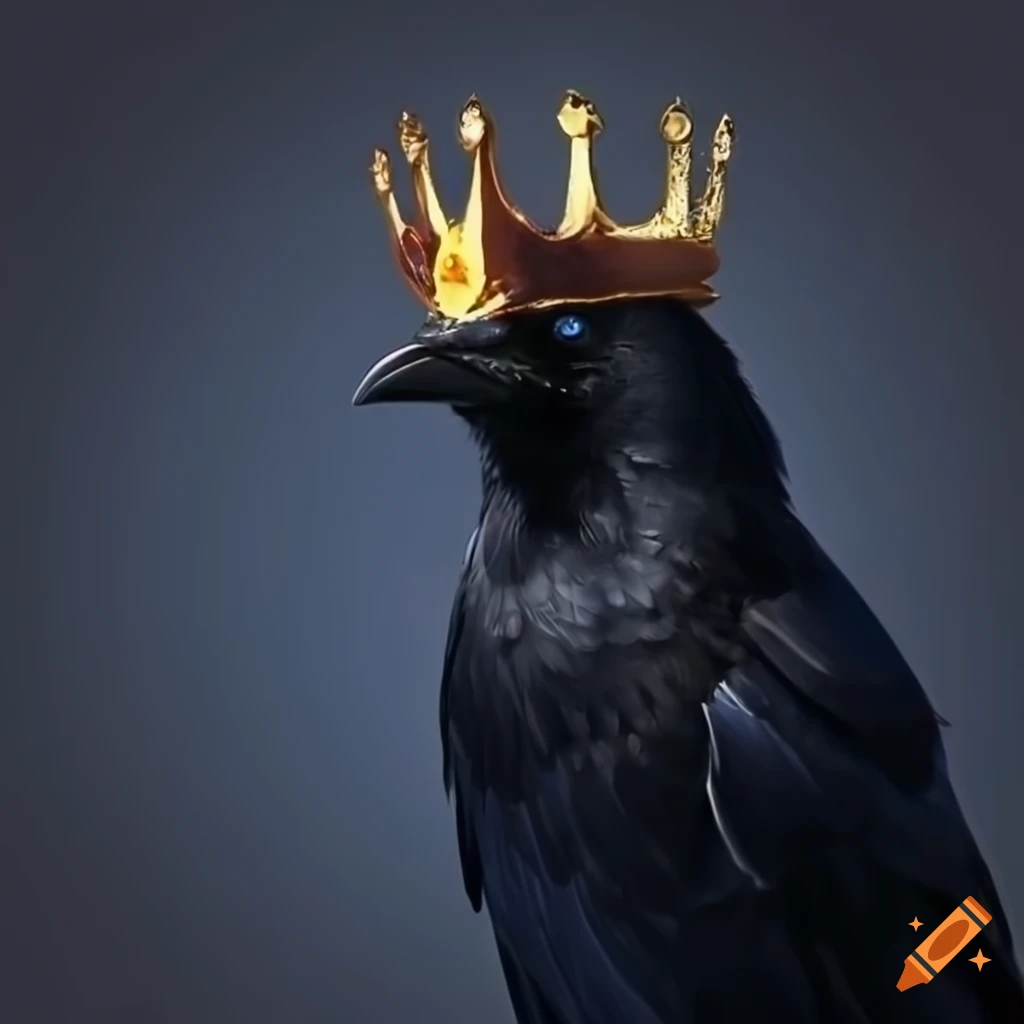 King crow wearing a crown