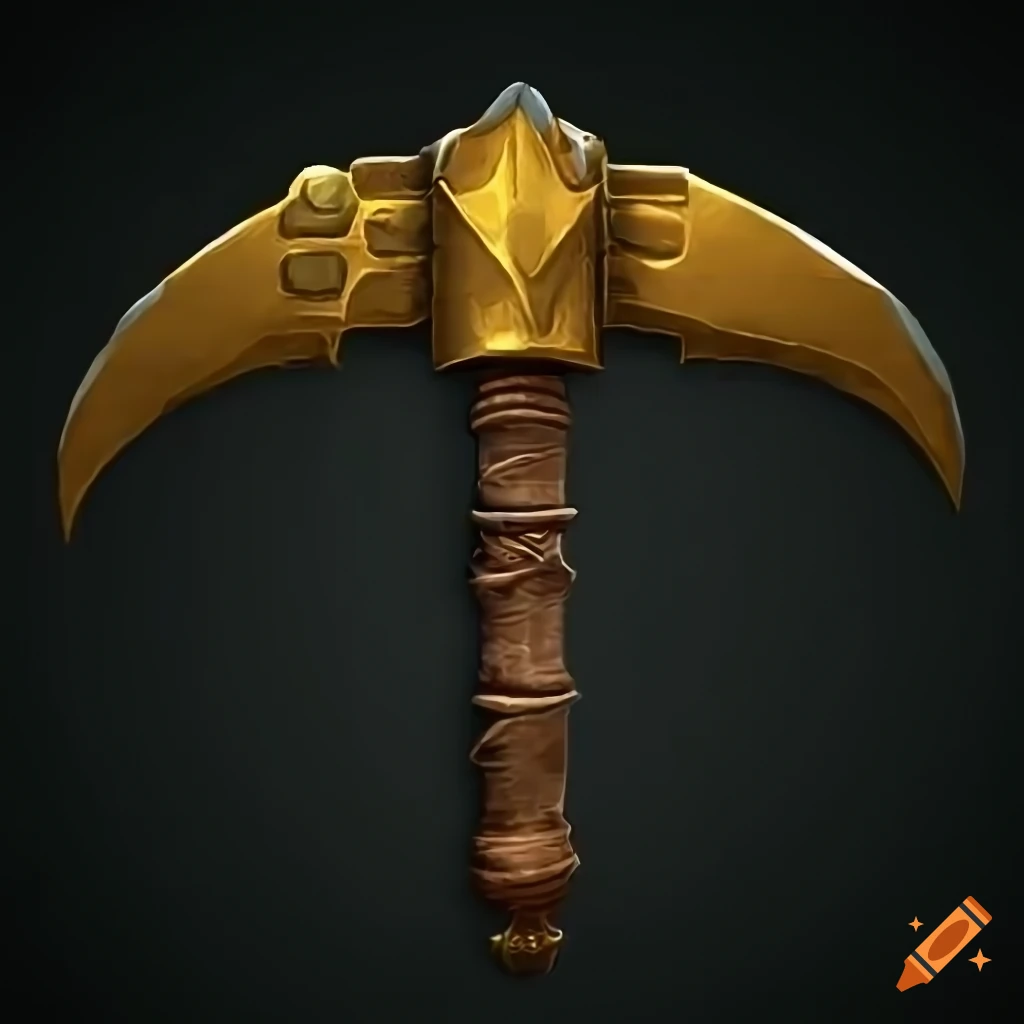 Golden pickaxe for rpg games