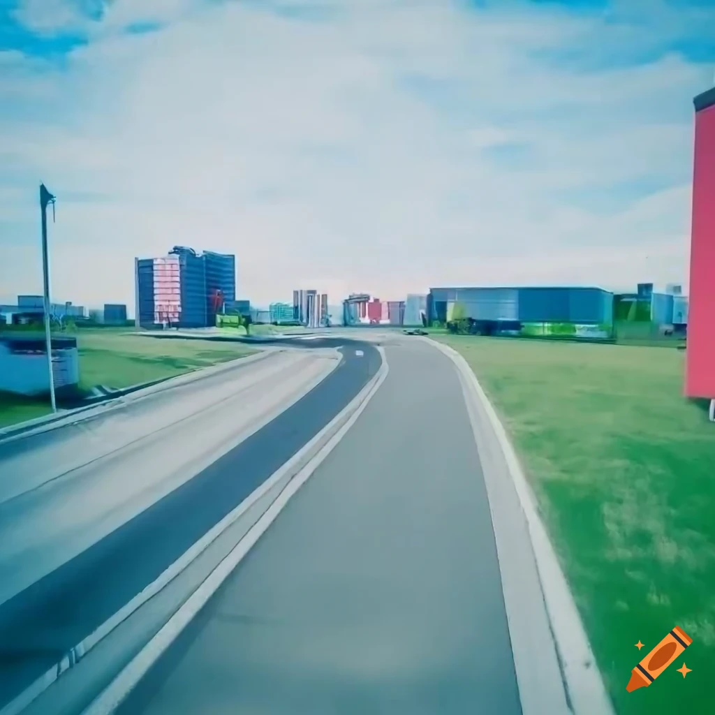 Surreal polaroid photo of distant polish building blocks on Craiyon