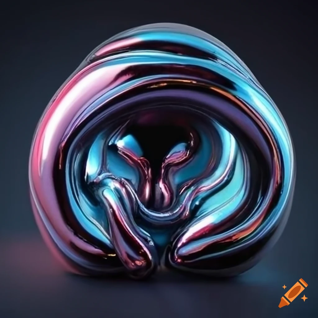 Chrome metal alien slime goop