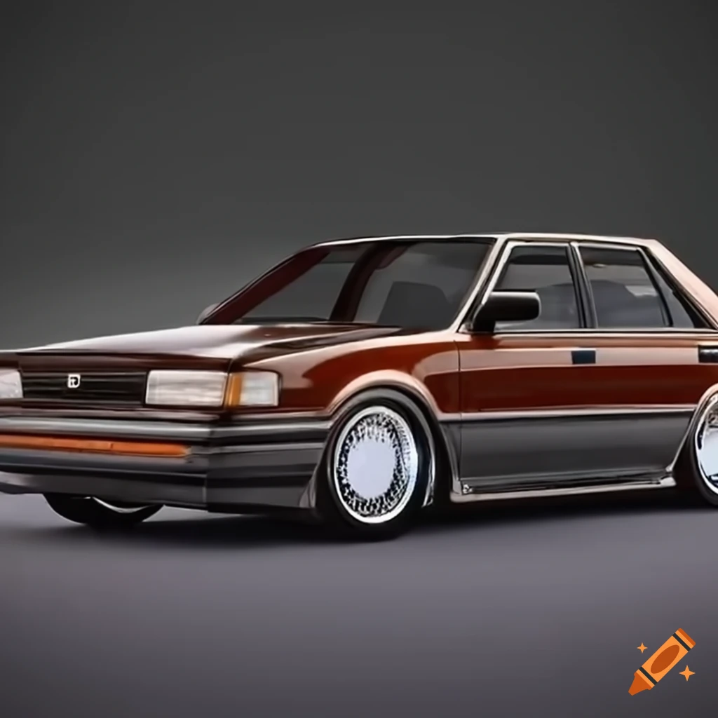 3D render of a lowered Toyota Camry with moquette interior on Craiyon