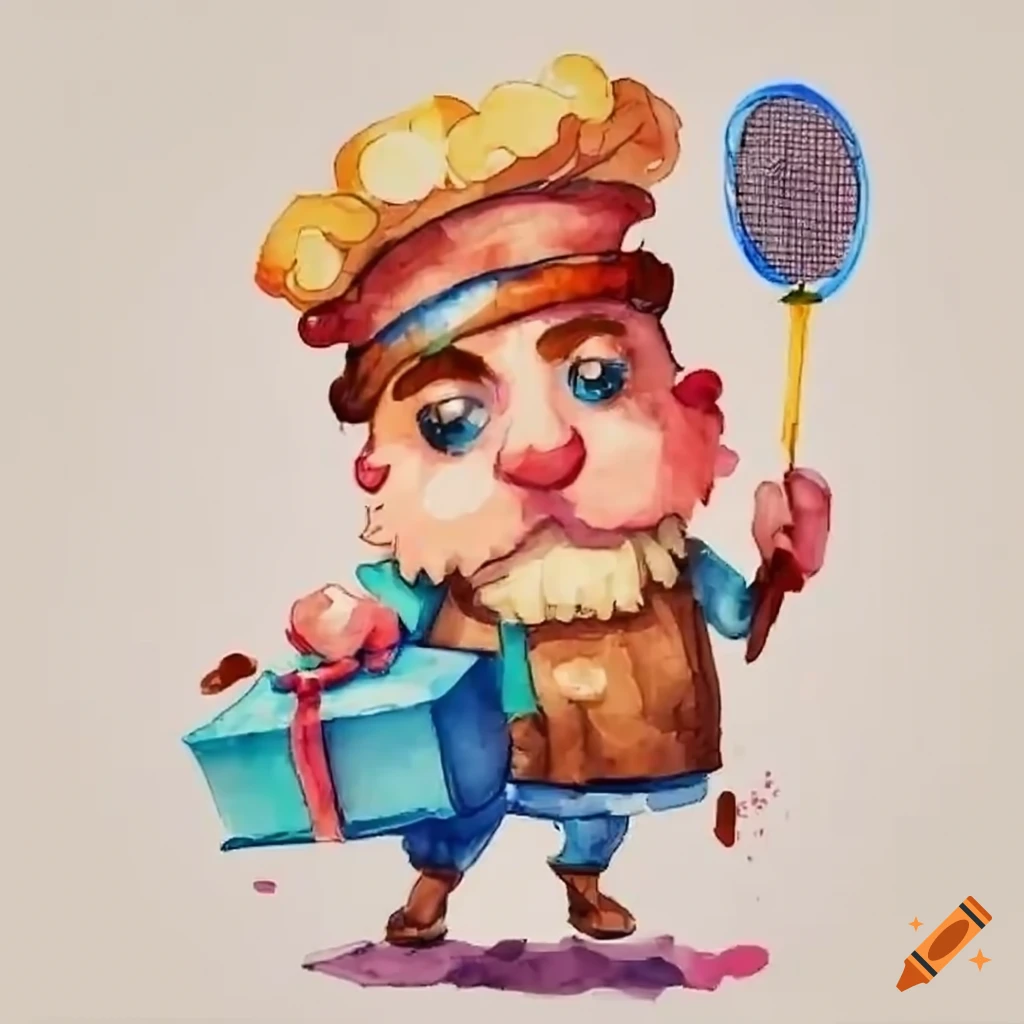 Character in overcooked 2 style giving a gift