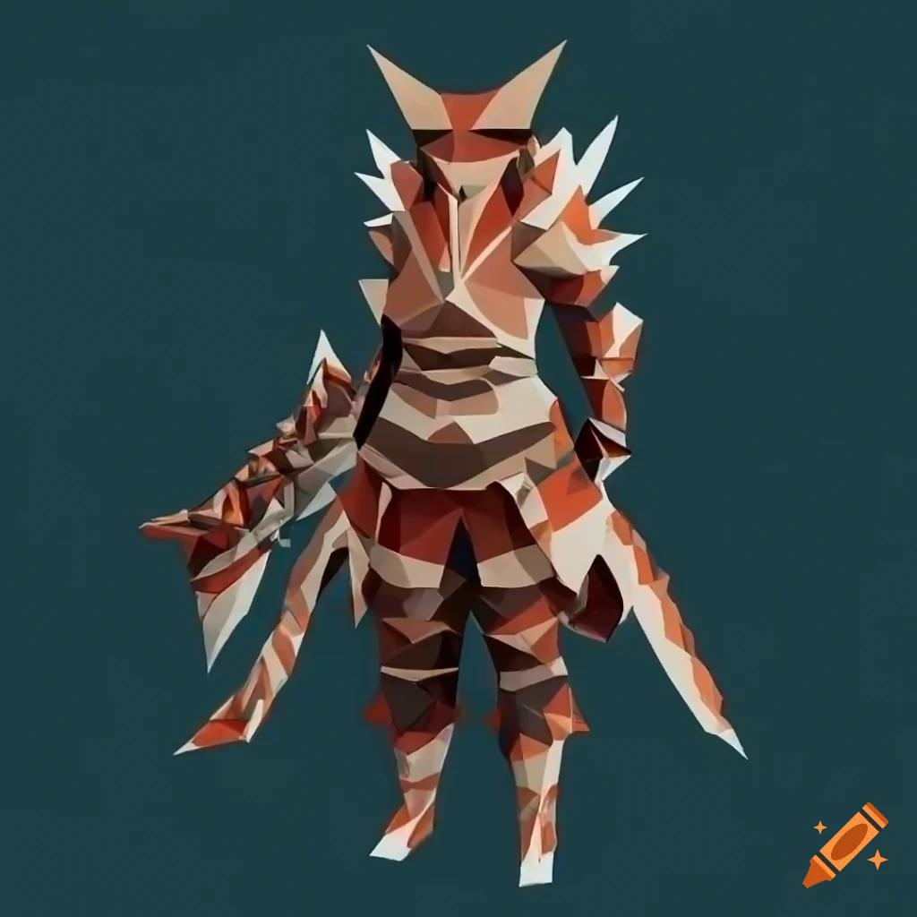 Low-poly monster hunter artwork