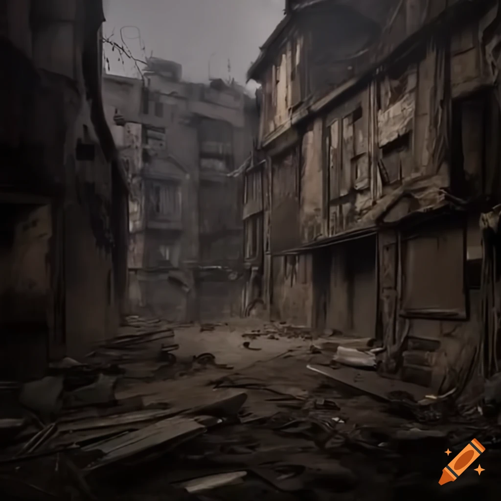 Image of a dystopian slum area