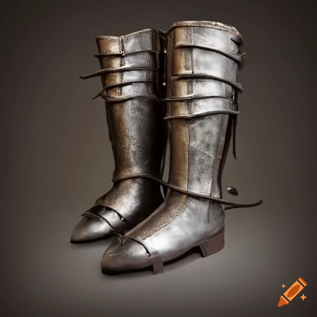 Medieval iron boots