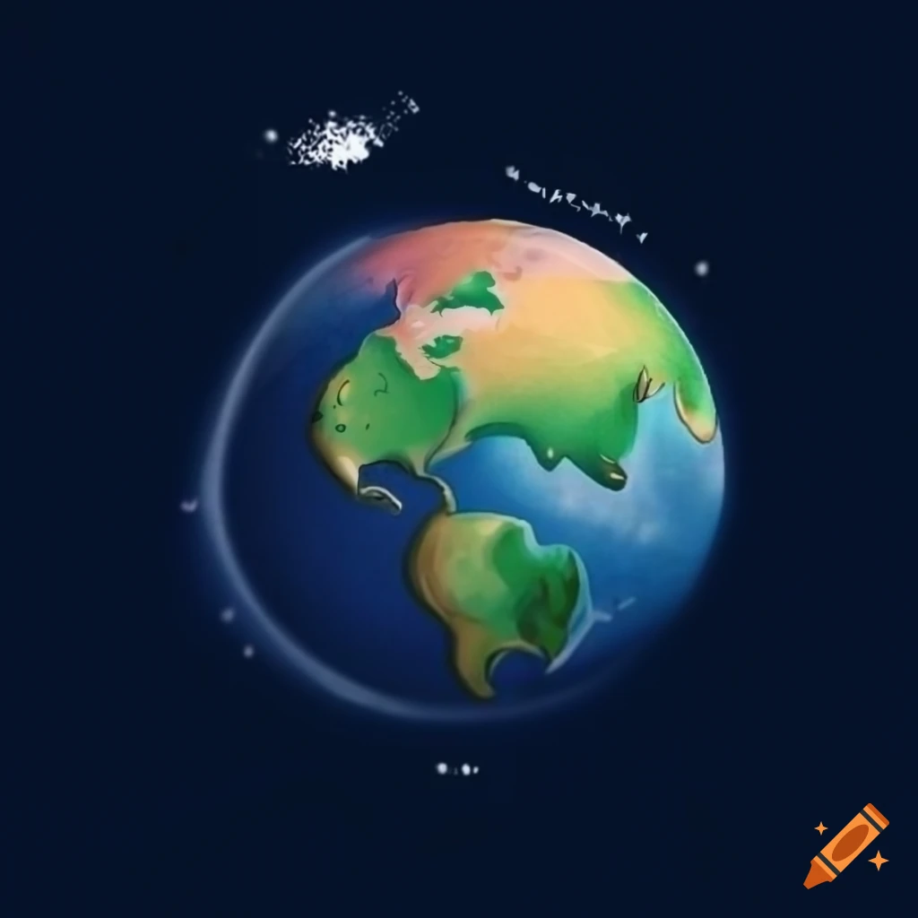 Chibi-style earth with pastel colors