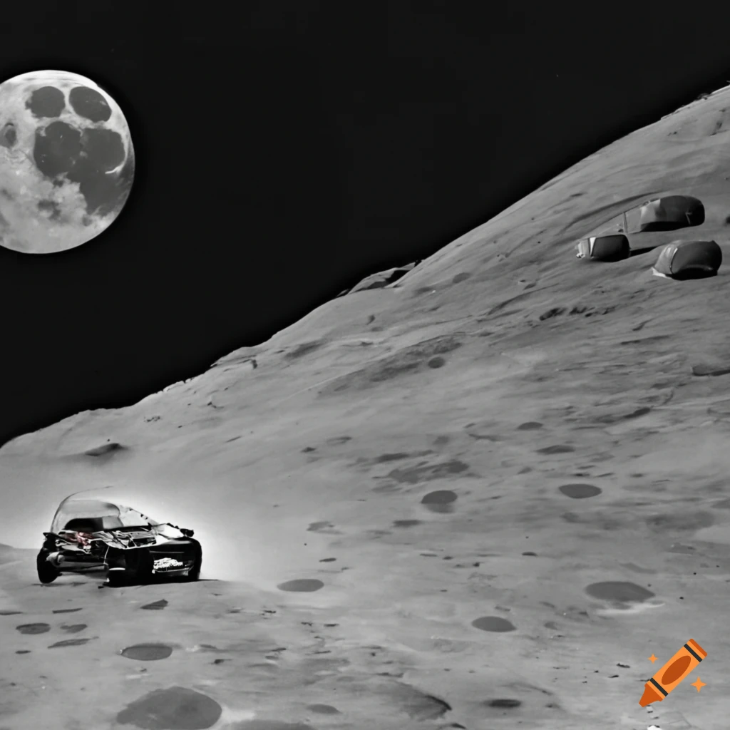 Rally cars racing on the moon
