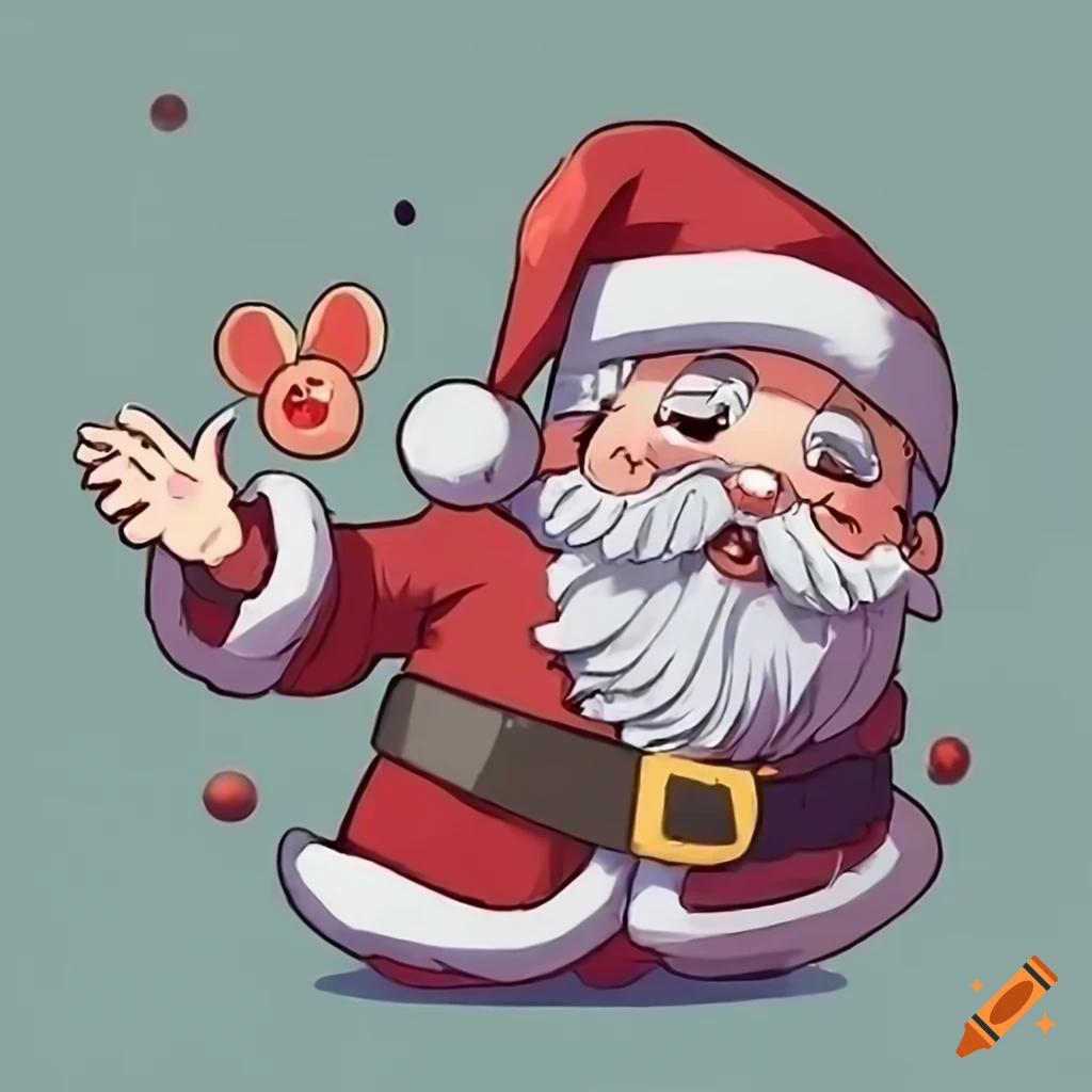 Cute chibi santa claus illustration