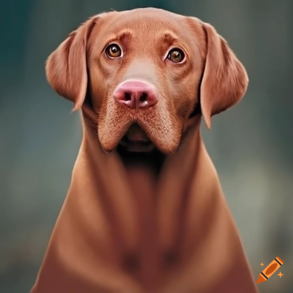 Red labrador looking excited on Craiyon