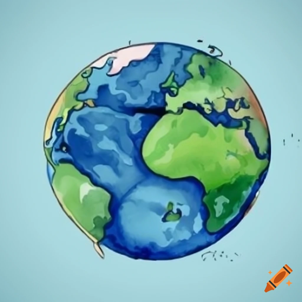 Chibi-style earth with pastel colors