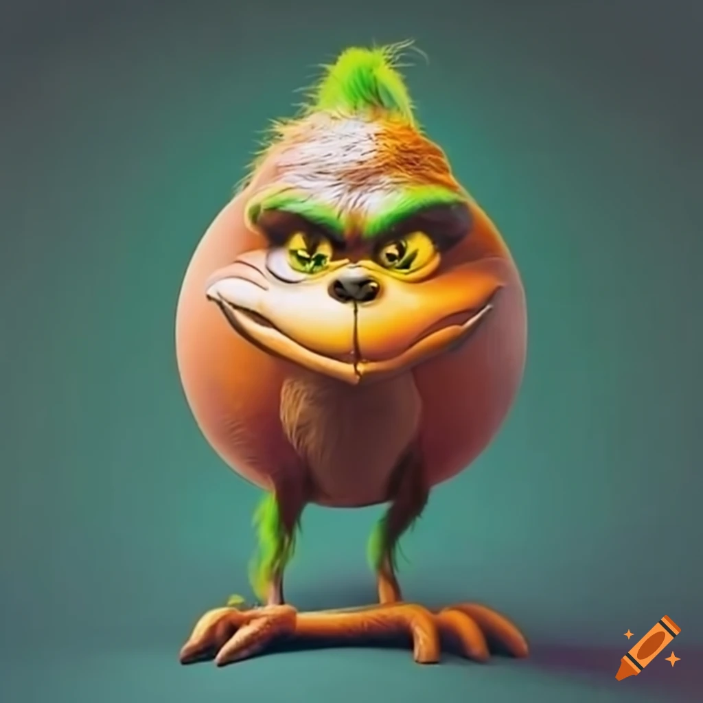 The grinch sitting on an easter egg