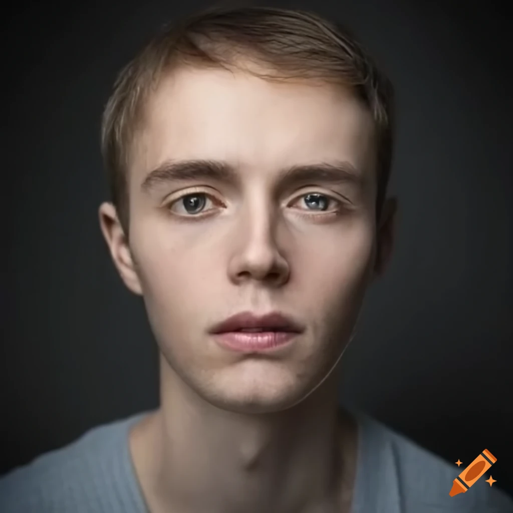 Neutral face of a young man