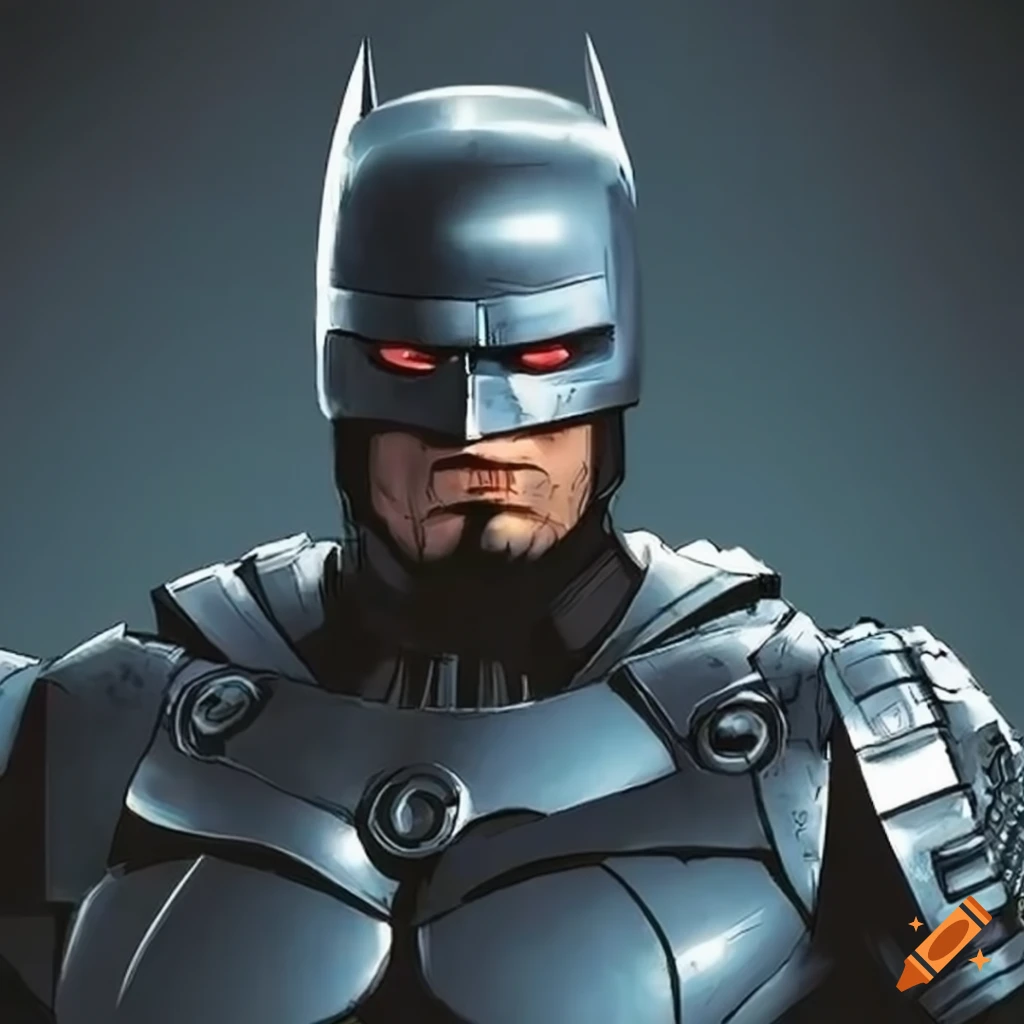 Batman and robocop crossover artwork on Craiyon