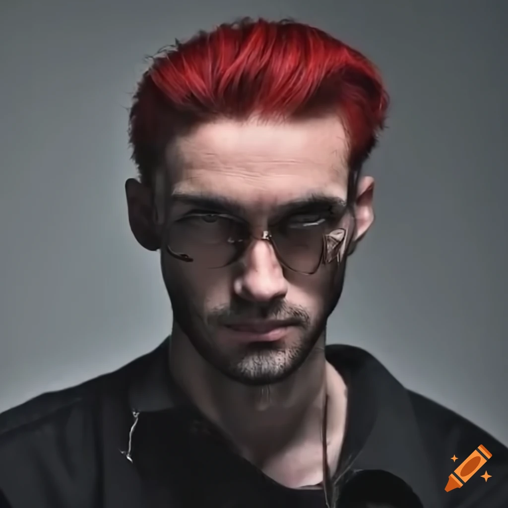 Portrait of a gruff and handsome middle-aged man with unique features ...