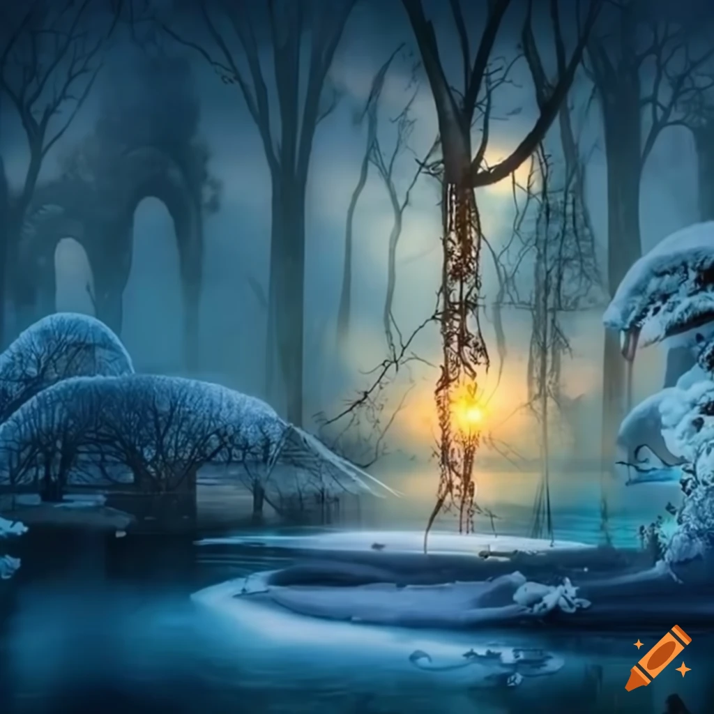 Surreal artwork of a park with surreal creatures and fantastical ...