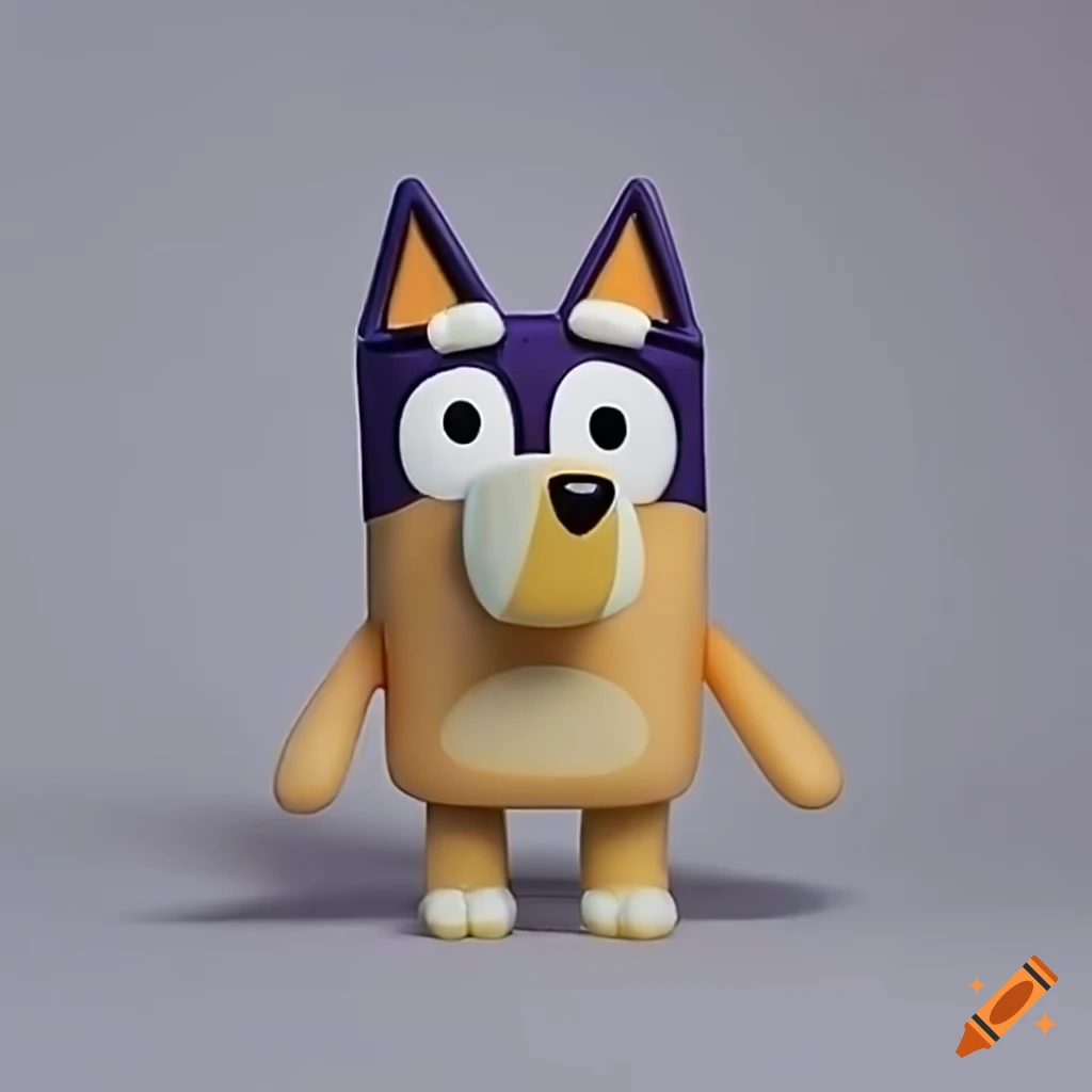 Minimalist abstract figurine of bluey from the show