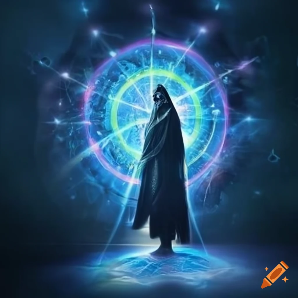 Ethereal wizard casting radiant spell on Craiyon