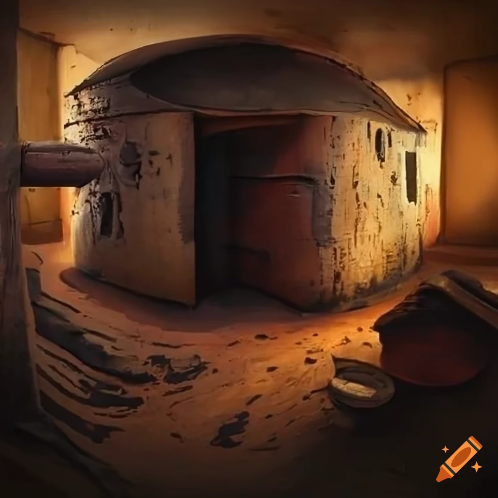 Gritty handpainted bunker artwork on Craiyon