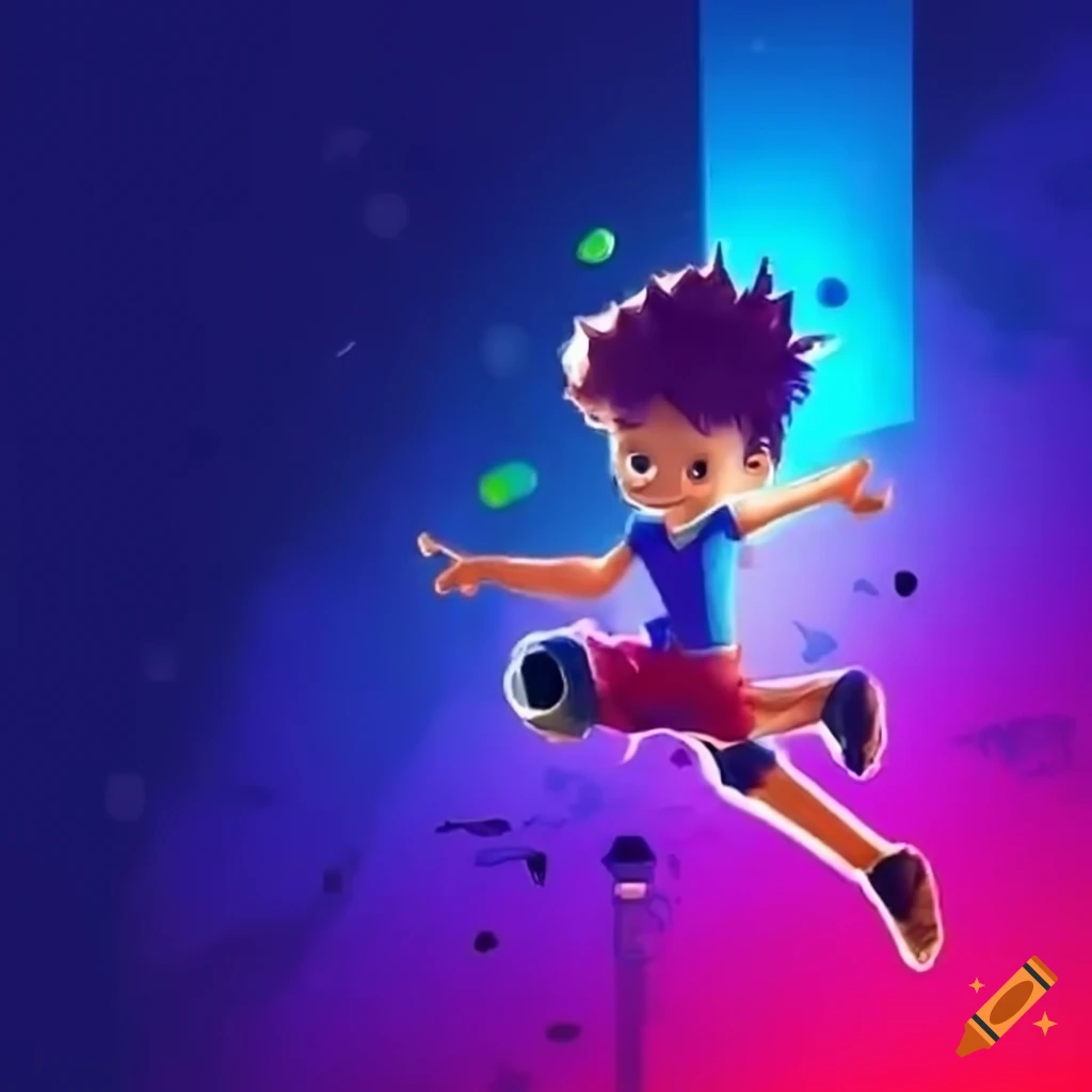 Colorful kids parkour gaming background