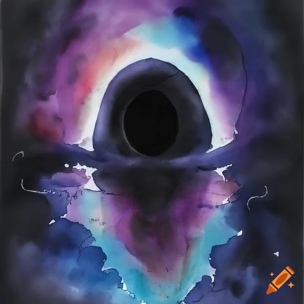Watercolor painting of a black hole