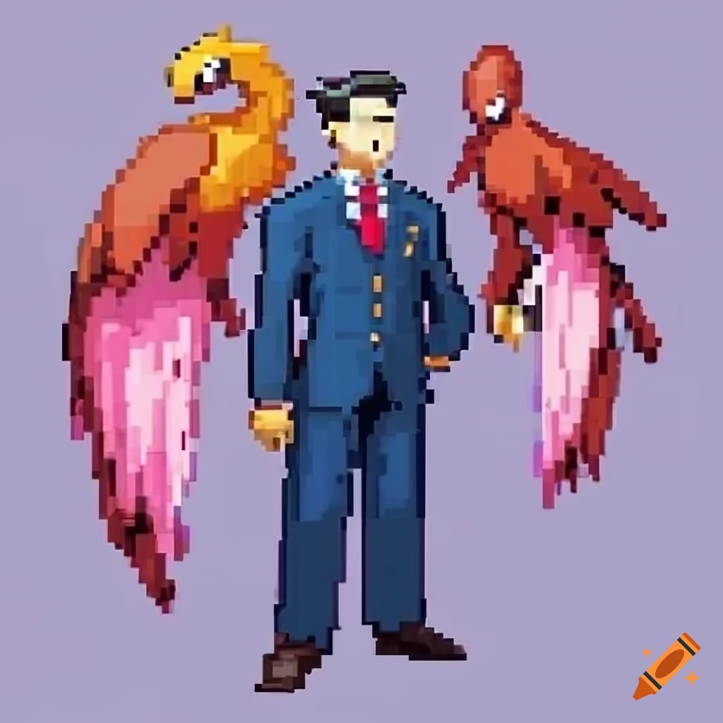 Sprite art of phoenix wright from pokemon