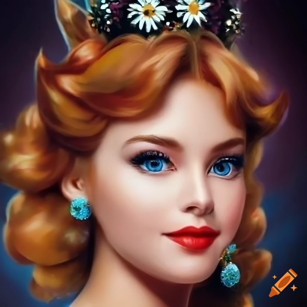 Detailed portrait of Princess Daisy on Craiyon