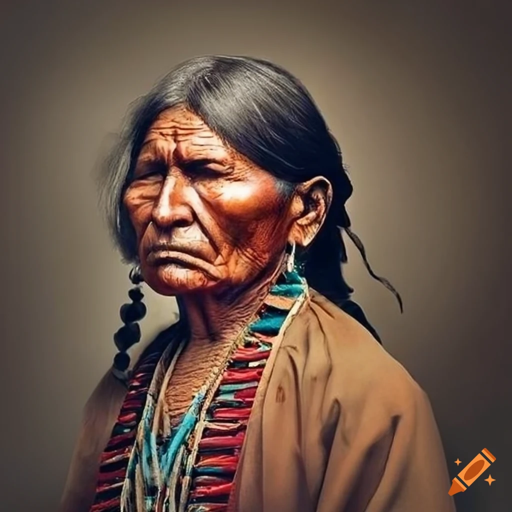 Contemporary portrait of mescalero apache war chief carnoviste on Craiyon