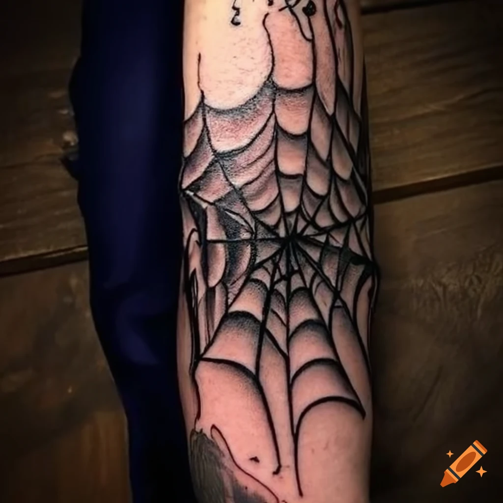 Spider web tattoo design