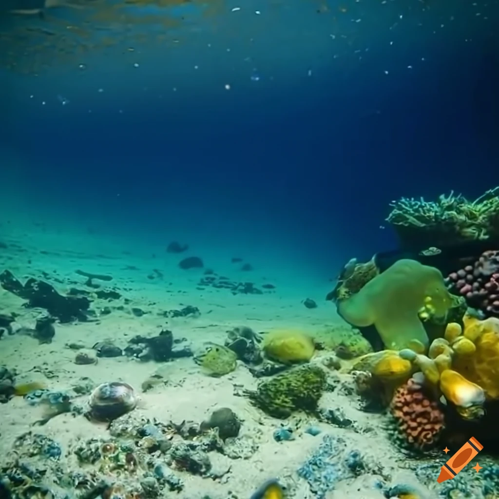 Underwater scene with baby shark, coral and fishes on Craiyon