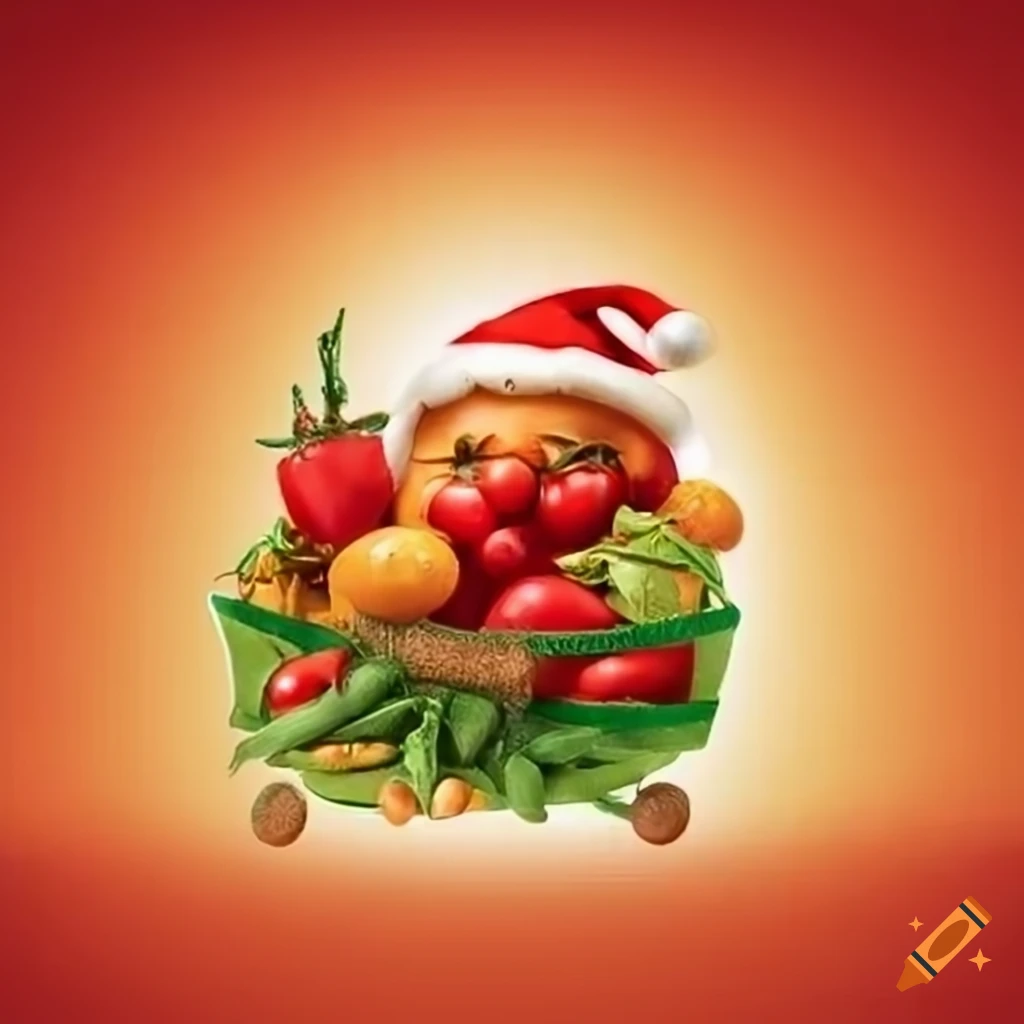 Cartoon christmas card with vegetables