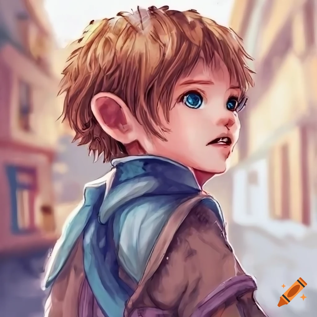 Colorful drawing of a child in a role playing game on Craiyon