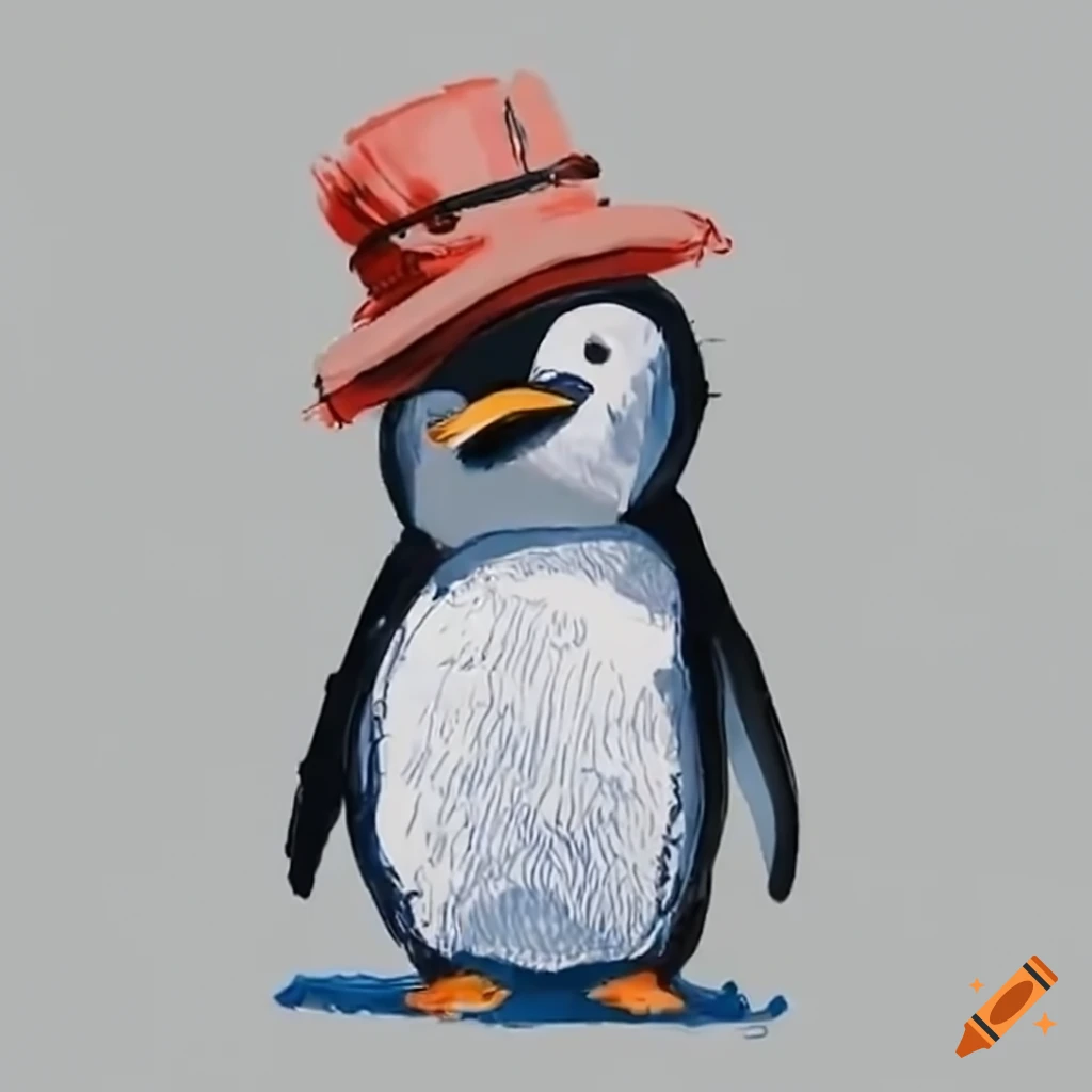 Penguin musician singing rap on Craiyon