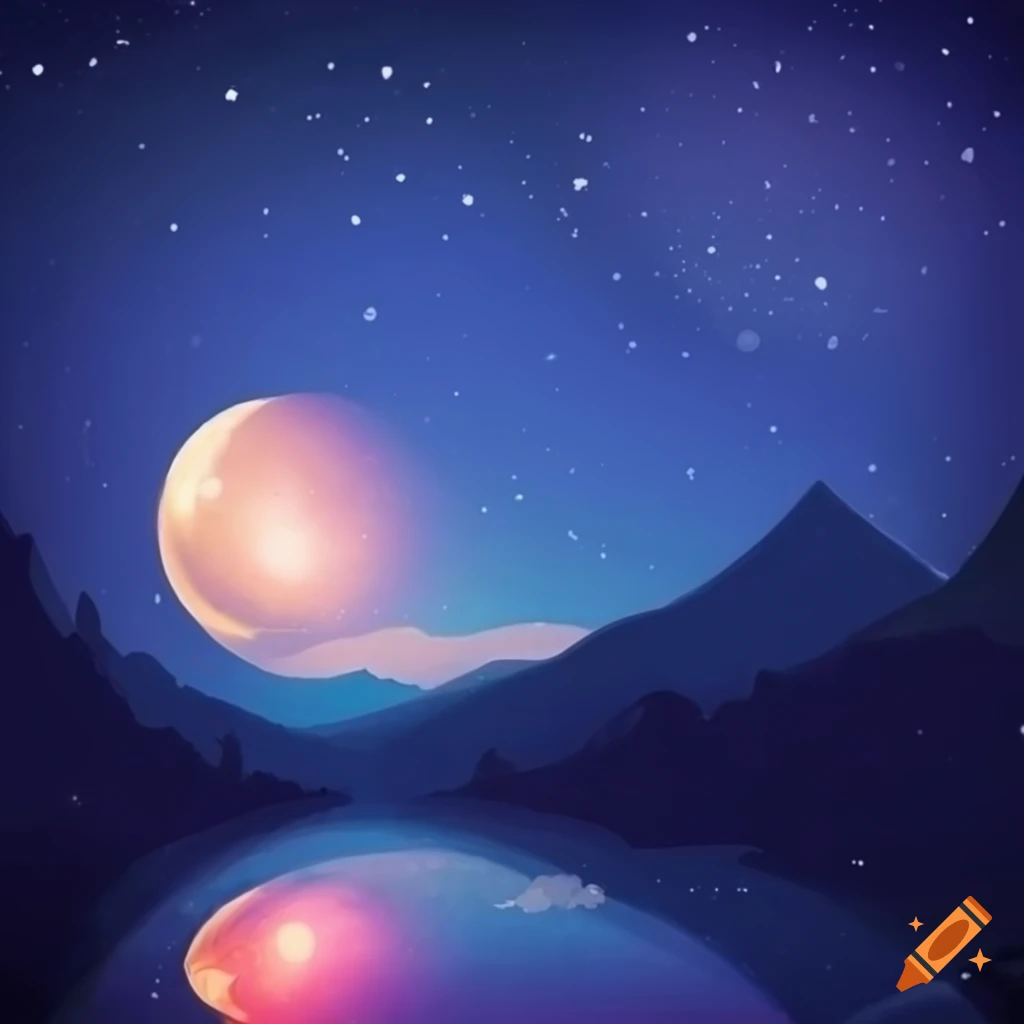 Dreamy illustration of the night sky