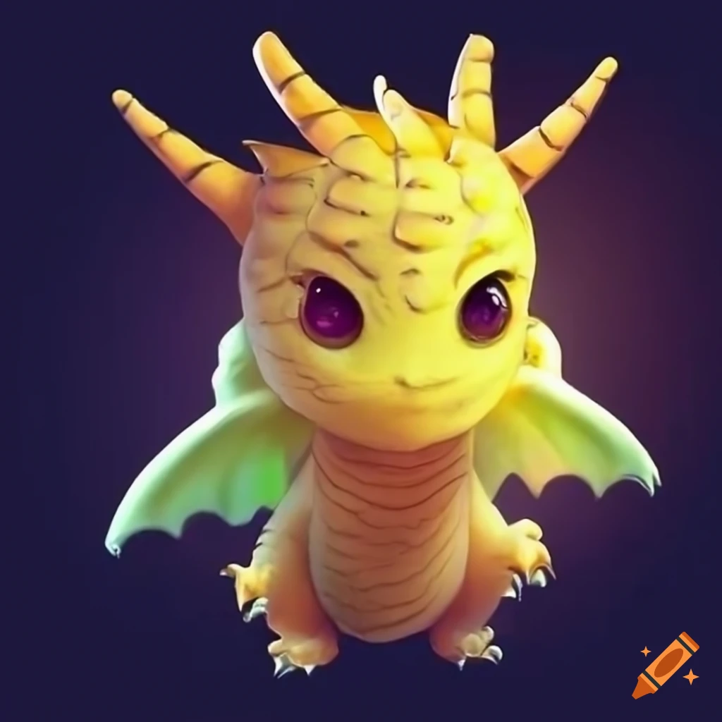 Cute lemon dragon with lemon scales