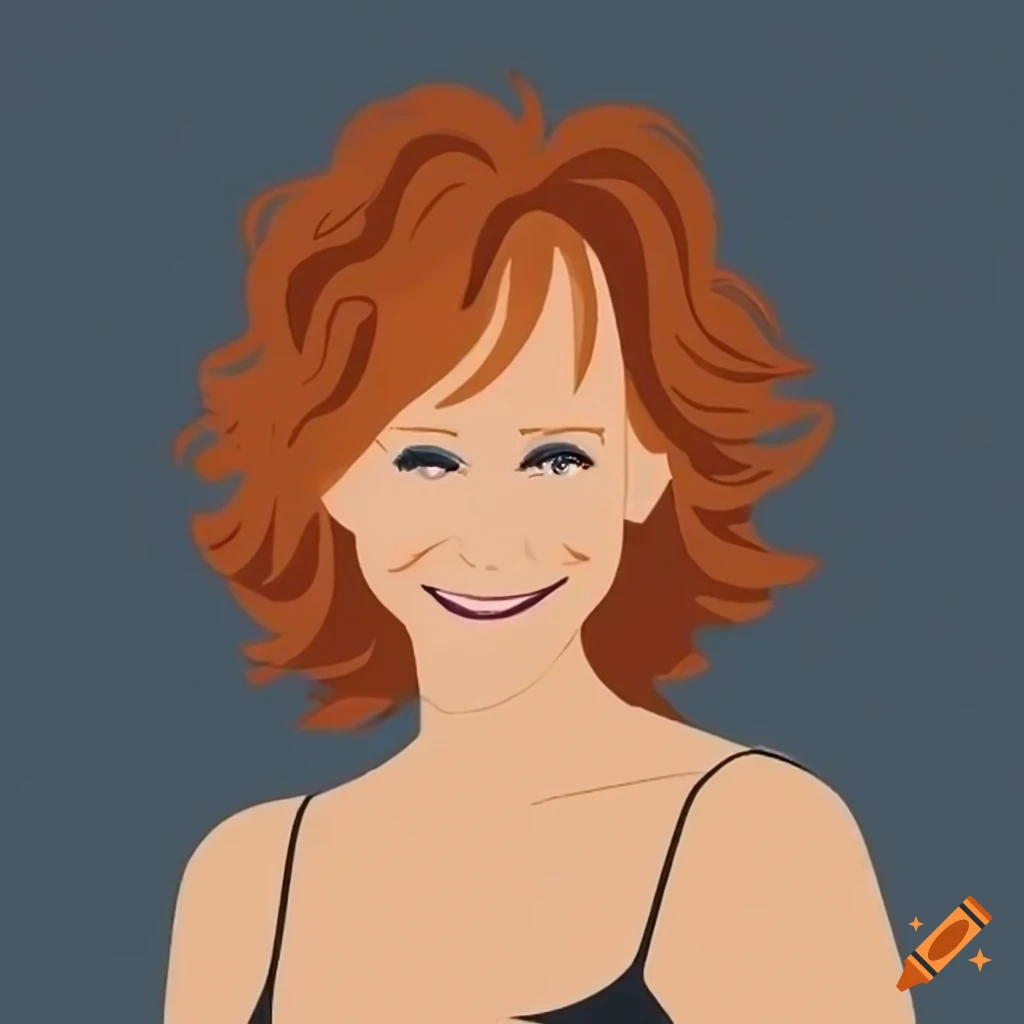 Digital minimalist clipart of reba mcintire