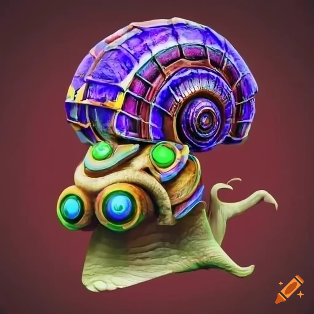 Symmetrical snail machines inspired by Majora's Mask on Craiyon