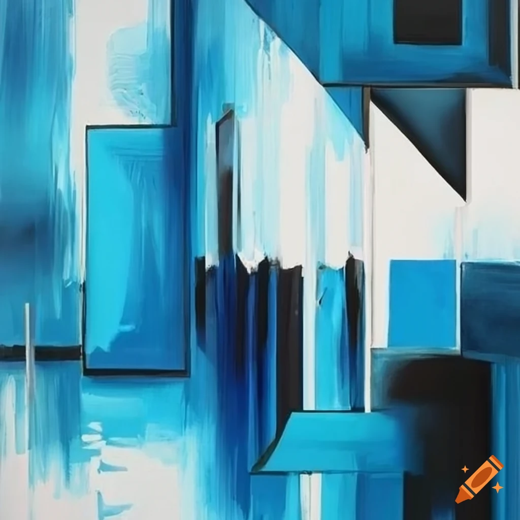 Geometric abstract painting by the beach on Craiyon
