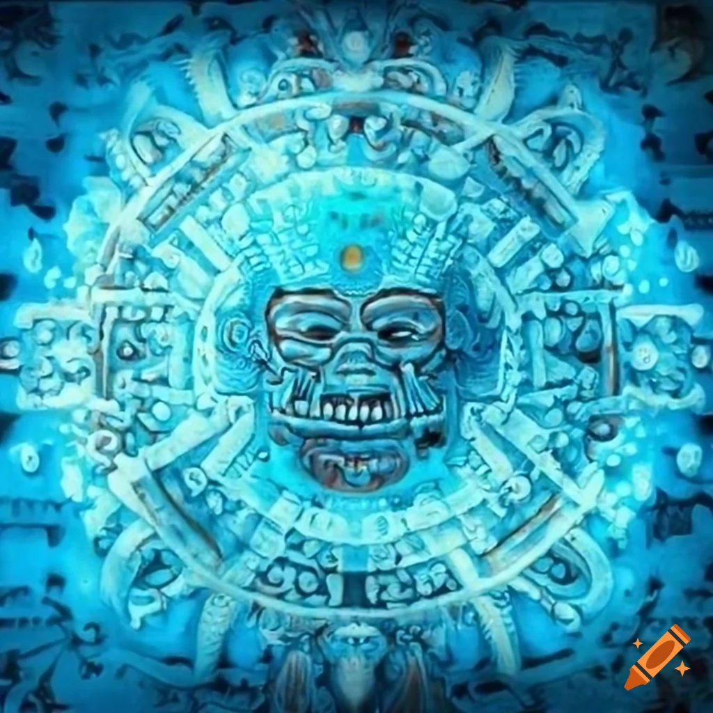 Light blue aztecas typography design