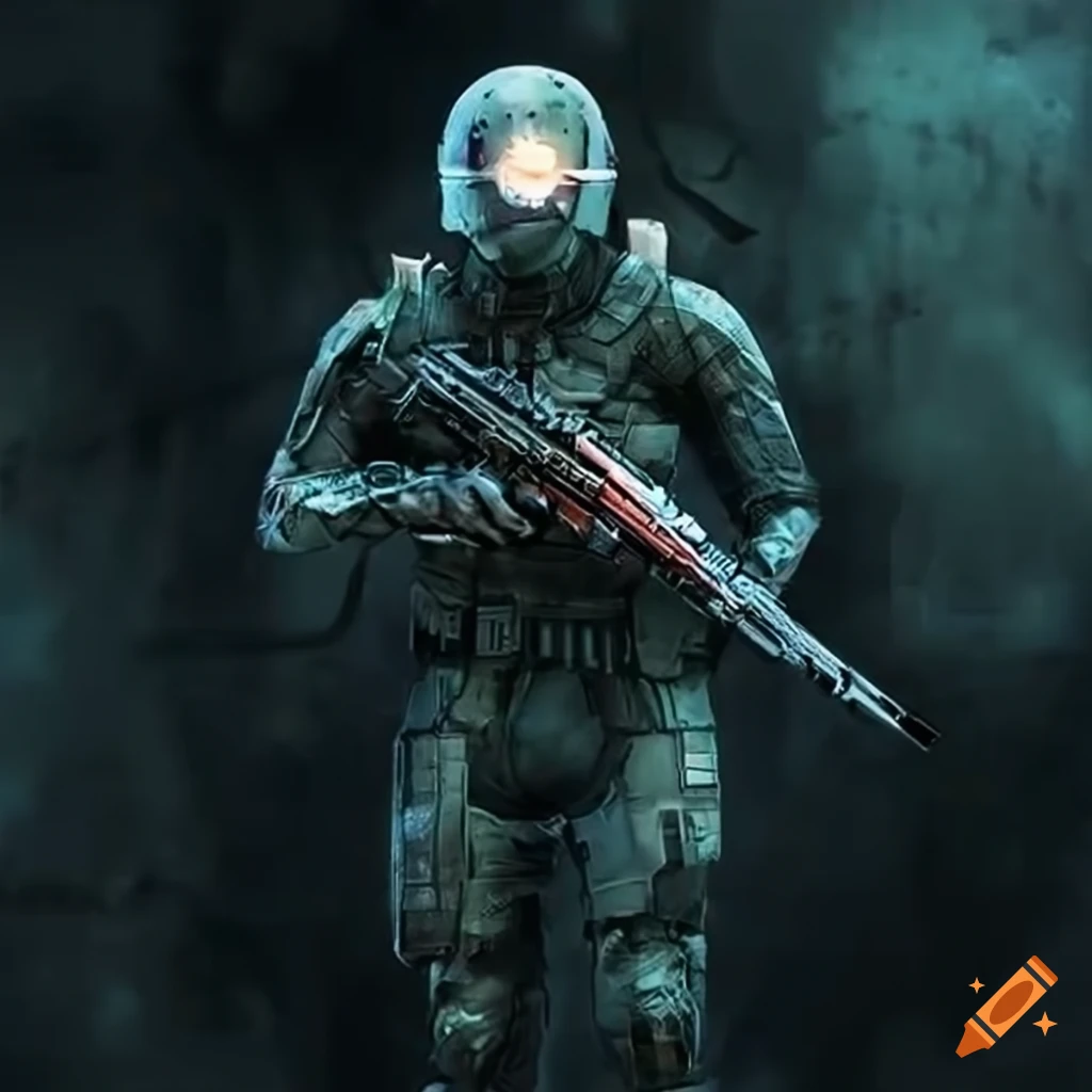 Futuristic wanted poster of a soldier on Craiyon