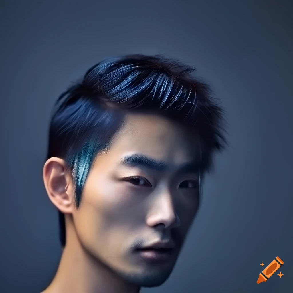 Portrait of a handsome japanese man with city background