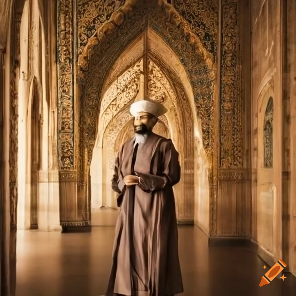 Portrait of an ottoman grand vizier in a palace corridor on Craiyon