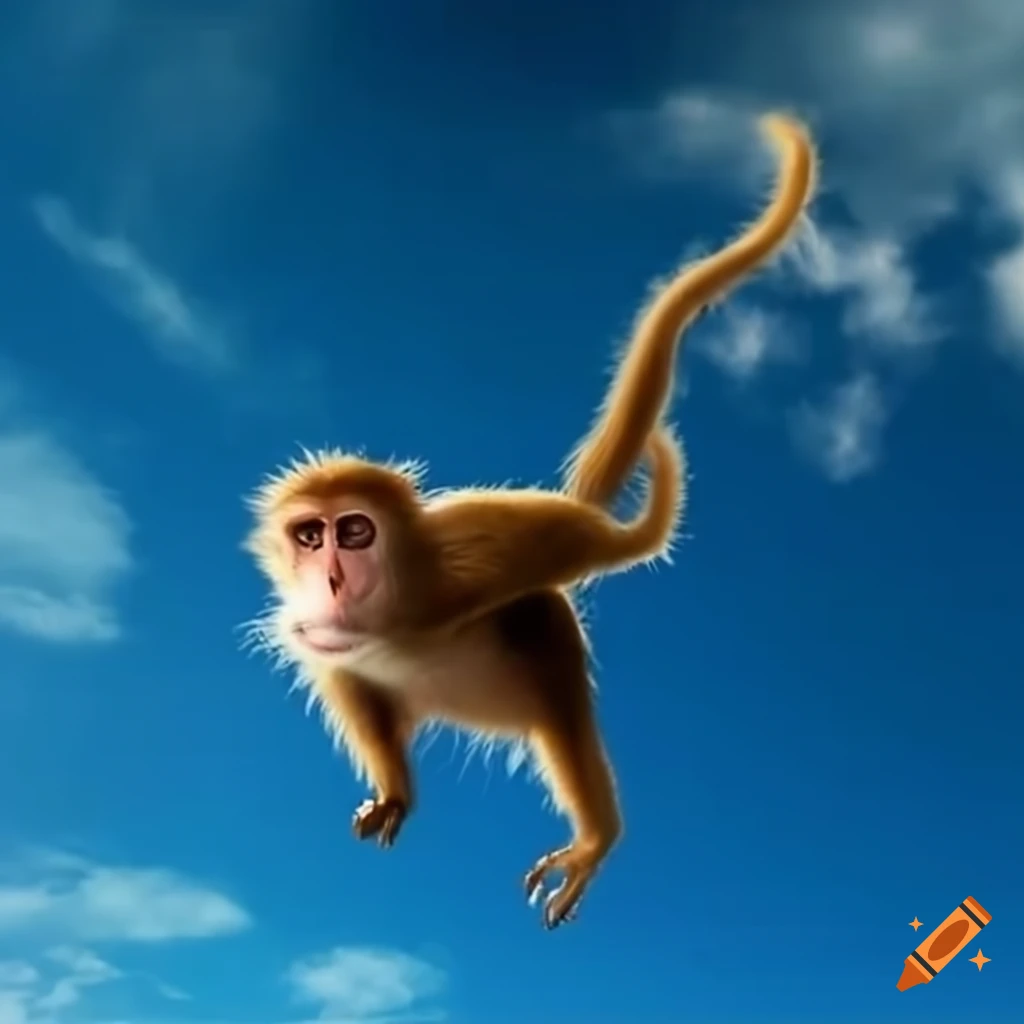 Monkey falling from the trees