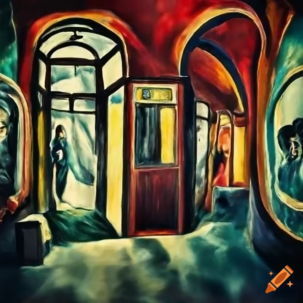 El greco-style depiction of london underground on Craiyon