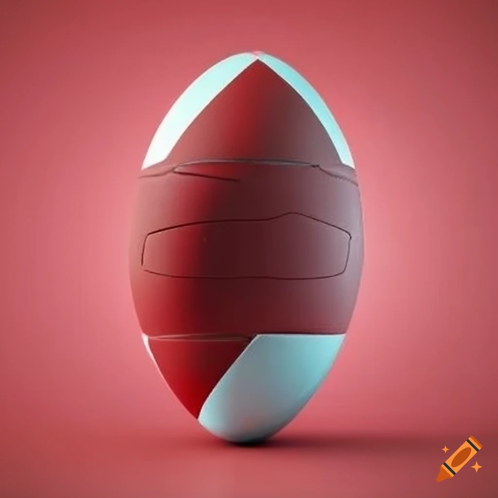 White rugby ball with red borders